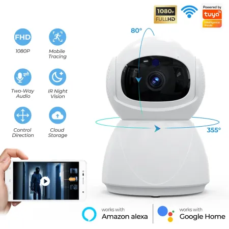 Tuya WIFI Smart Camera | AI Auto Tracking | 1080P FHD Home Security