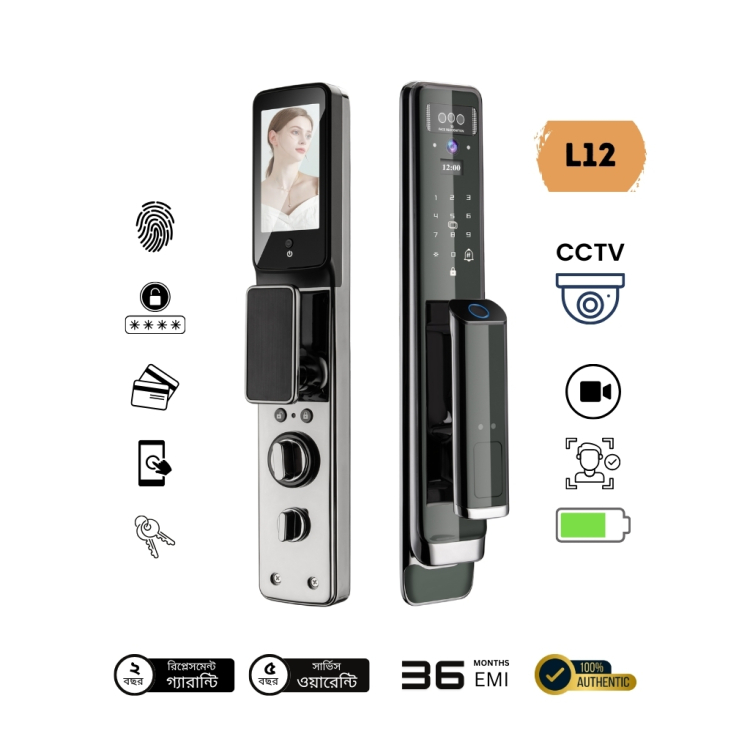 L12 Premium Wifi xHome Smart Video Call Face Unlock Door for Home Apartment